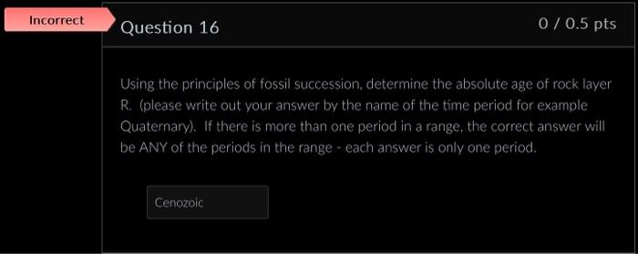 Solved Using the principles of fossil succession, determine | Chegg.com