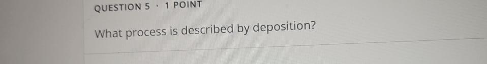 Solved What process is described by deposition? | Chegg.com