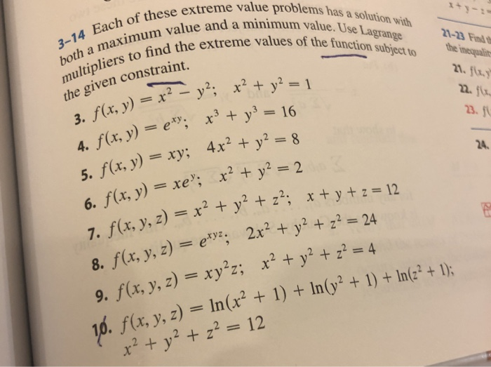 Solved of these extreme value problem alue problems has a | Chegg.com