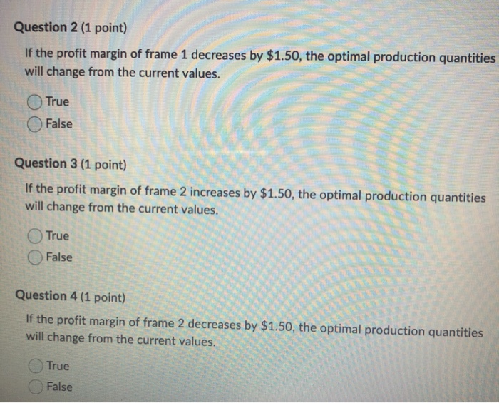 Solved Variable Cells Cell Name $B$7 Prod Qty Frame 1 $C$7 | Chegg.com Solved Variable Cells Cell Name $B$7 Prod Qty Frame 1 $C$7 | Chegg.com
