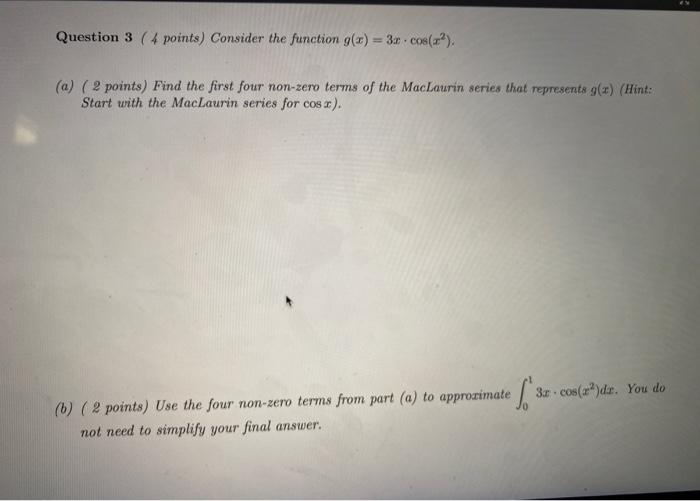 Solved Question 3 ( 4 points) Consider the function g(x) = | Chegg.com