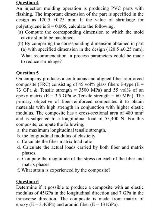 Solved Question 1 In polymer manufacturing company, the | Chegg.com