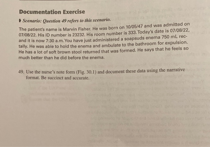 Solved Documentation Exercise Scenario: Question 49 refers | Chegg.com