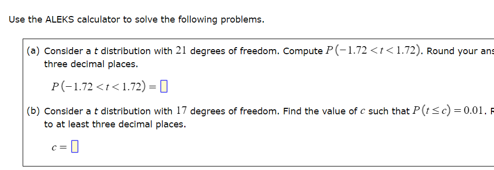Solved Use the ALEKS calculator to solve the following | Chegg.com