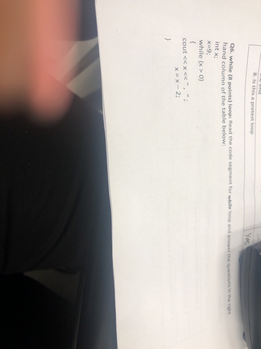 Solved 8 Is This A Pretest Loop Yo Q6 While 8 Points