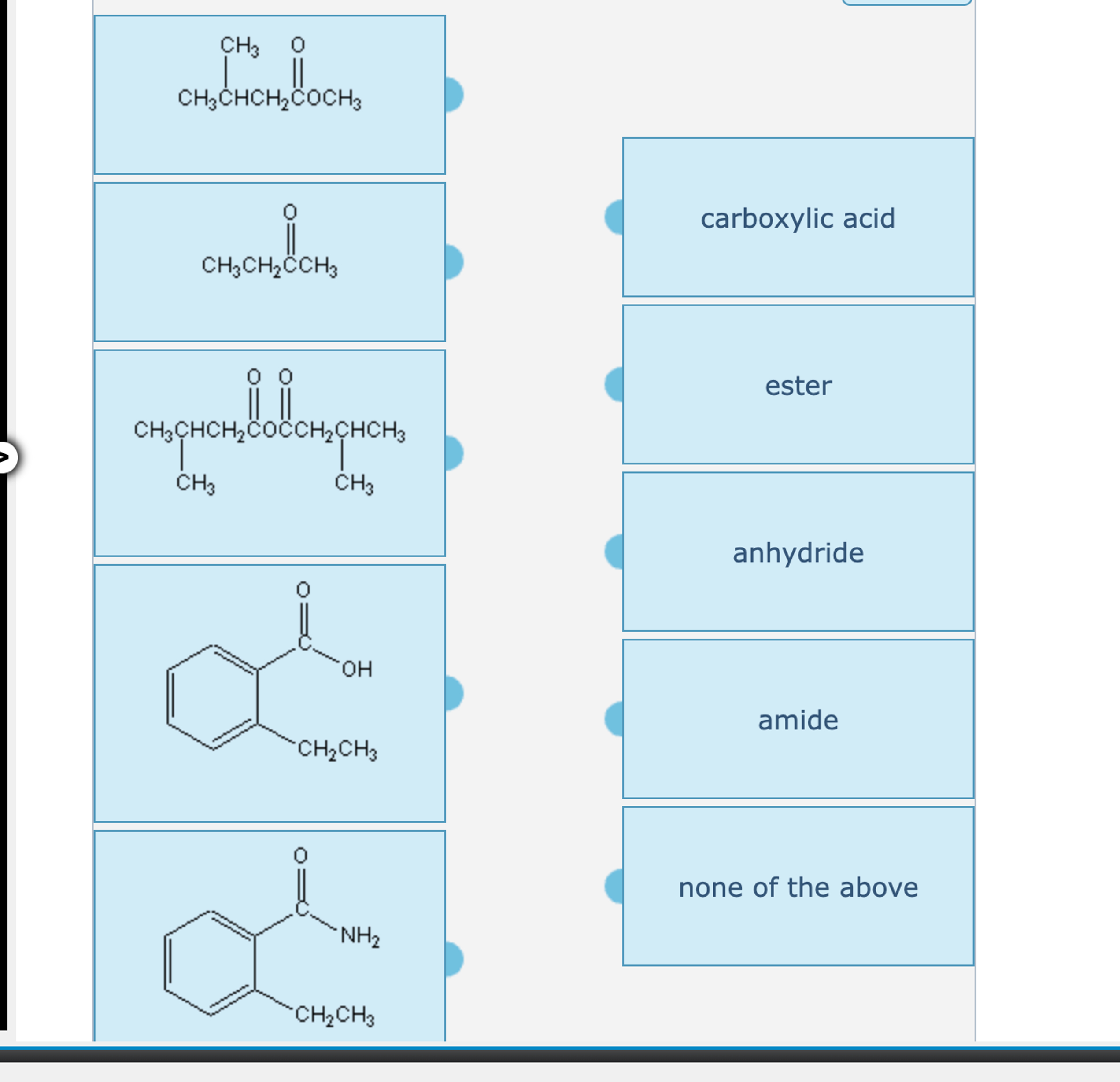 Solved Match each structural formula on the left to a | Chegg.com