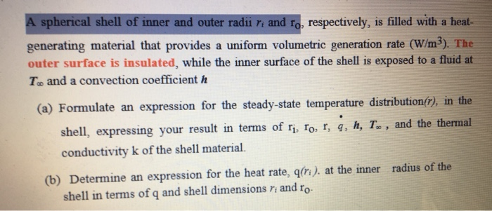Solved A spherical shell of inner and outer radii ri and ro, | Chegg.com