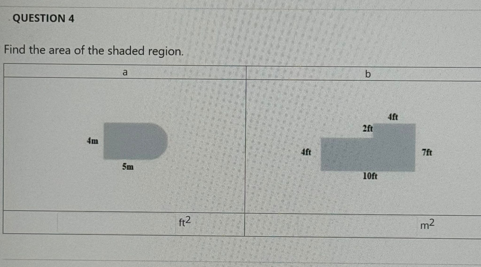 Solved QUESTION 4Find the area of the shaded region.QUESTION | Chegg.com