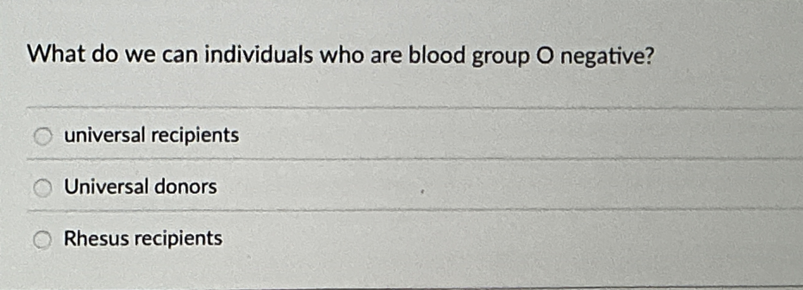 Solved What do we can individuals who are blood group O | Chegg.com