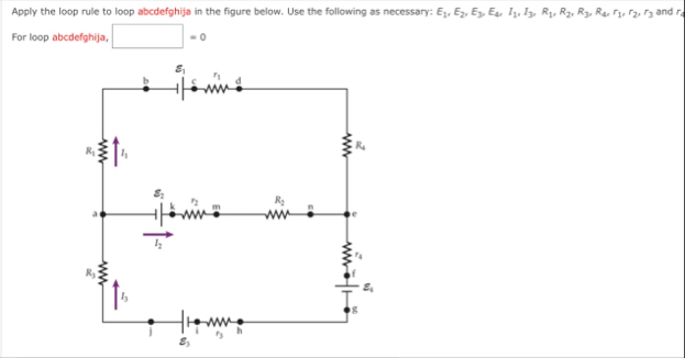 Solved Apply the loop rule to loop abcdefghija in the figure | Chegg.com