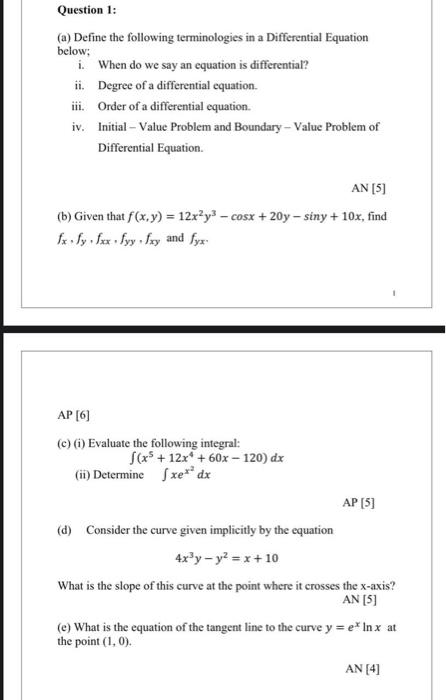 Solved (a) Define the following terminologies in a | Chegg.com