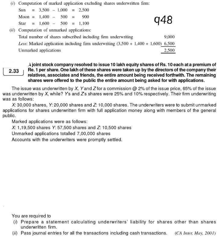 Solved (1) Computation of marked application excluding | Chegg.com