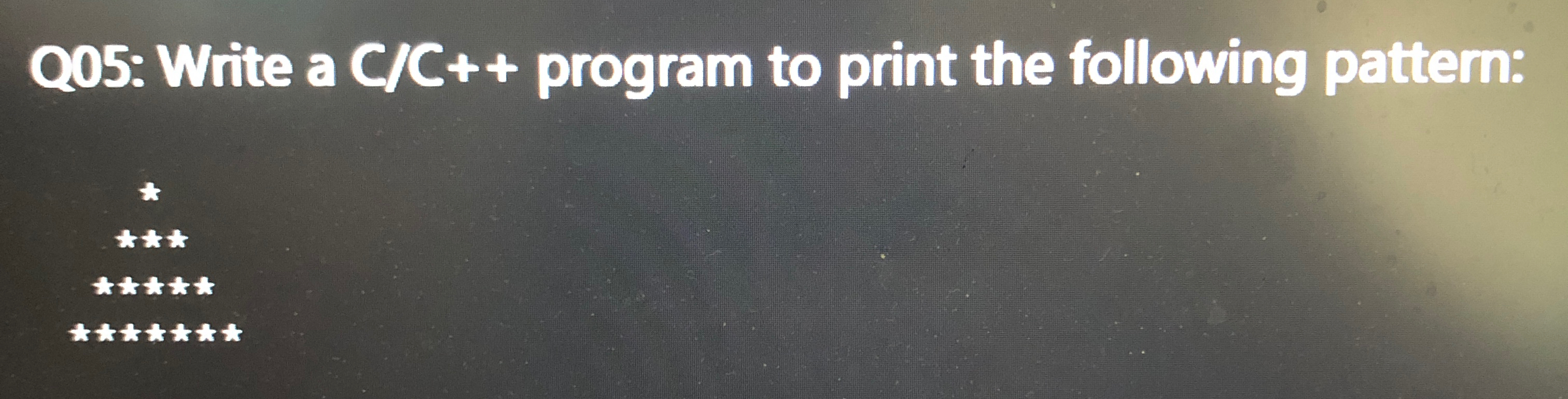 Solved Q05: Write a C program to print the following | Chegg.com