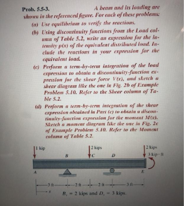 Solved Prob. 5.5-3. A beam and its loading are shown in the | Chegg.com