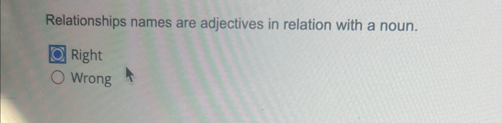 Solved Relationships names are adjectives in relation with a | Chegg.com