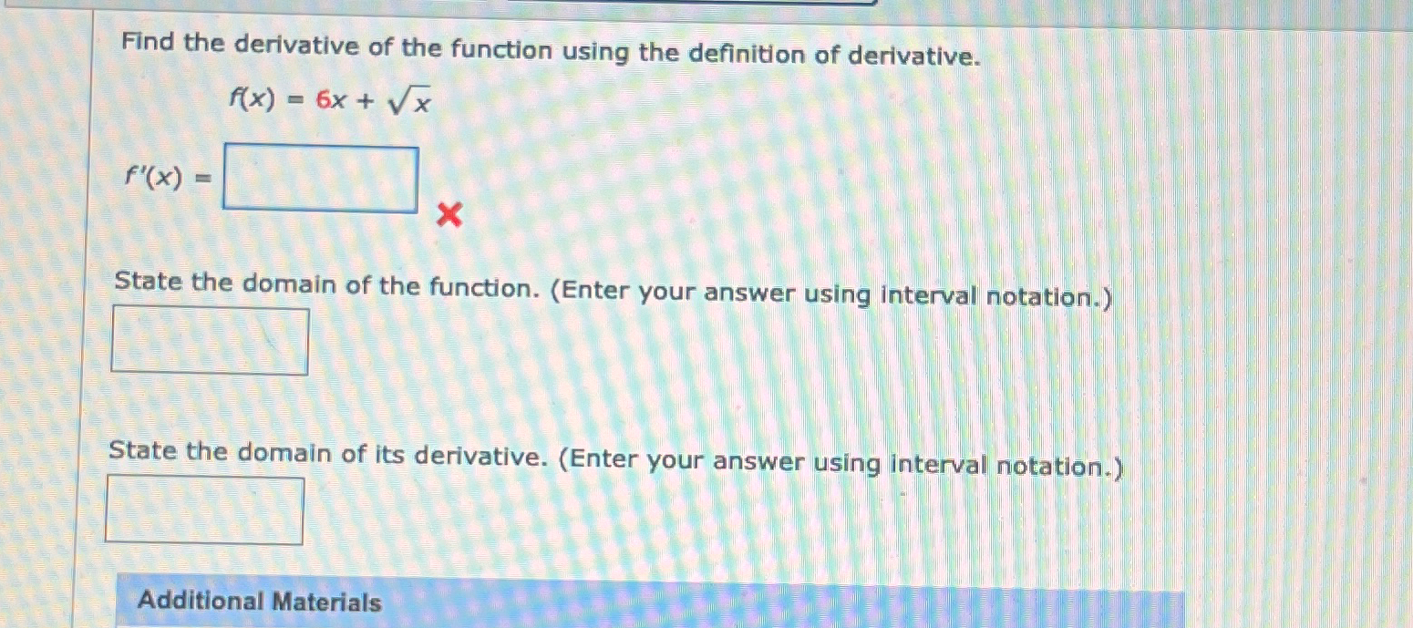 Solved Find the derivative of the function using the | Chegg.com