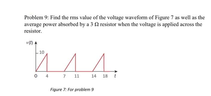 Solved Problem 9: Find the rms value of the voltage waveform | Chegg.com