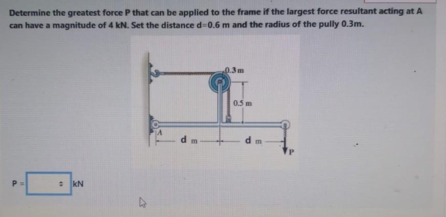 Solved Determine The Greatest Force P That Can Be Applied To