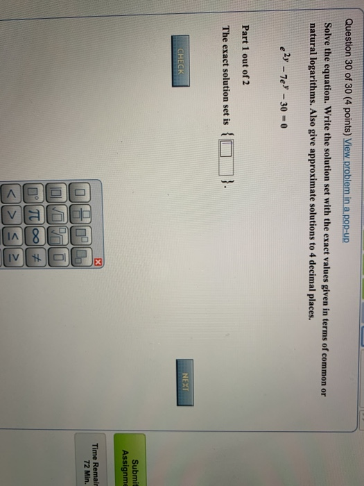 Solved Question 30 of 30 (4 points) View problem in a pop-up | Chegg.com