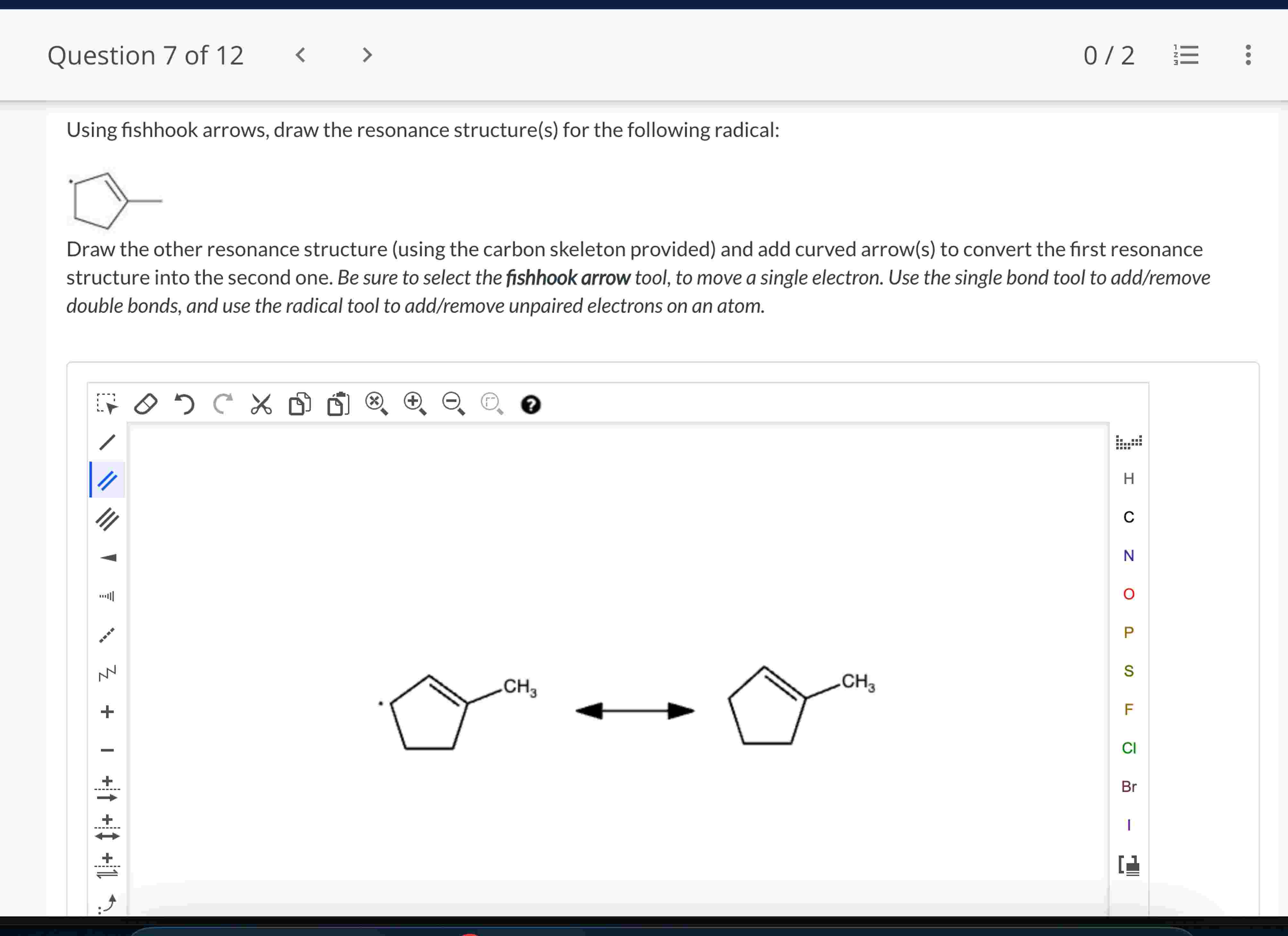 Solved Using fishhook arrows, draw the resonance | Chegg.com