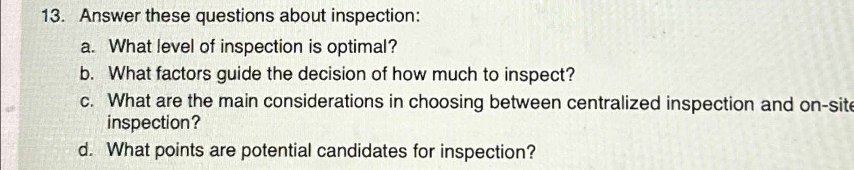 Solved Answer these questions about inspection:a. ﻿What | Chegg.com