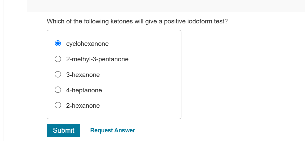 Solved Which of the following ketones will give a positive | Chegg.com