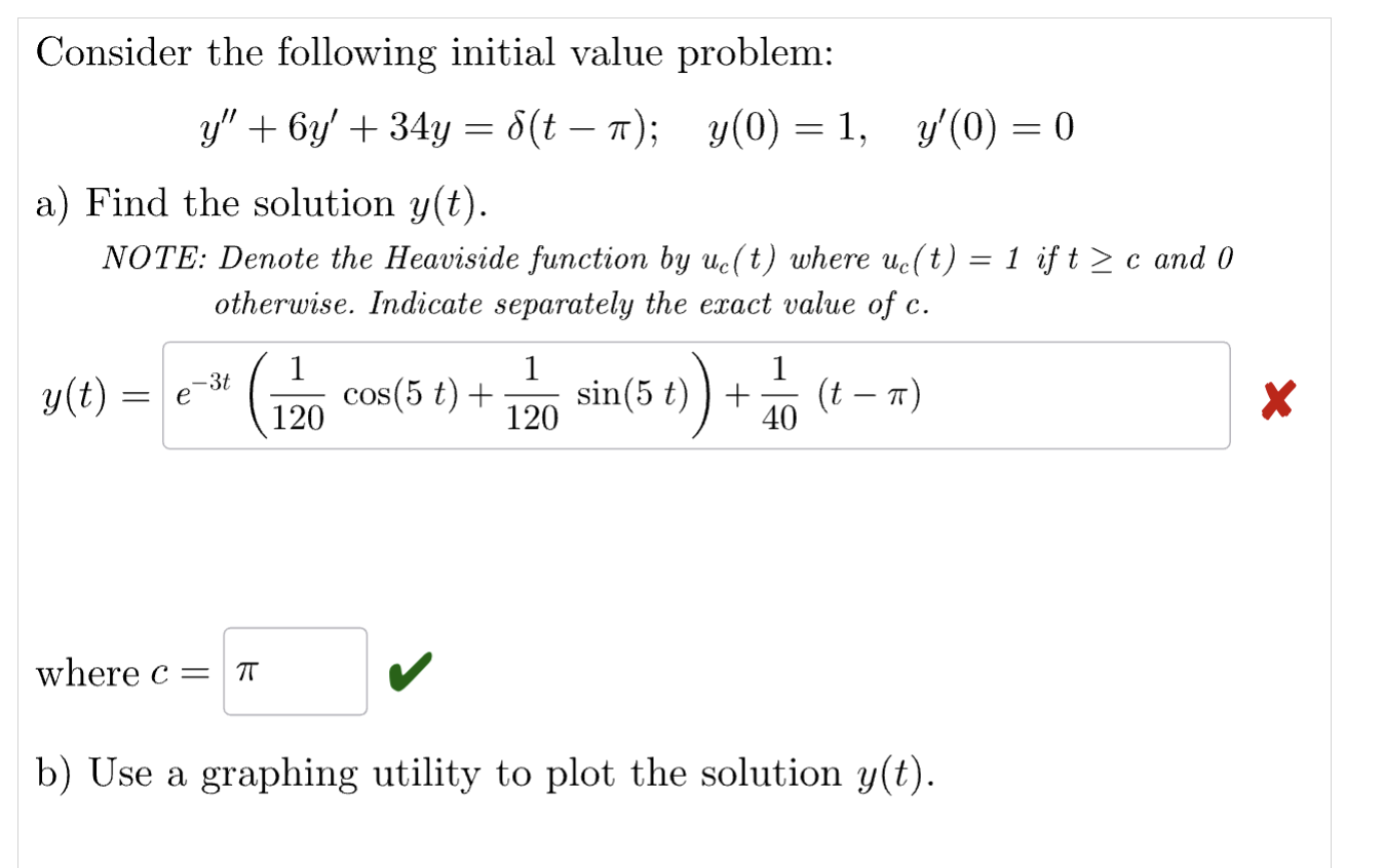 Consider the following initial value | Chegg.com