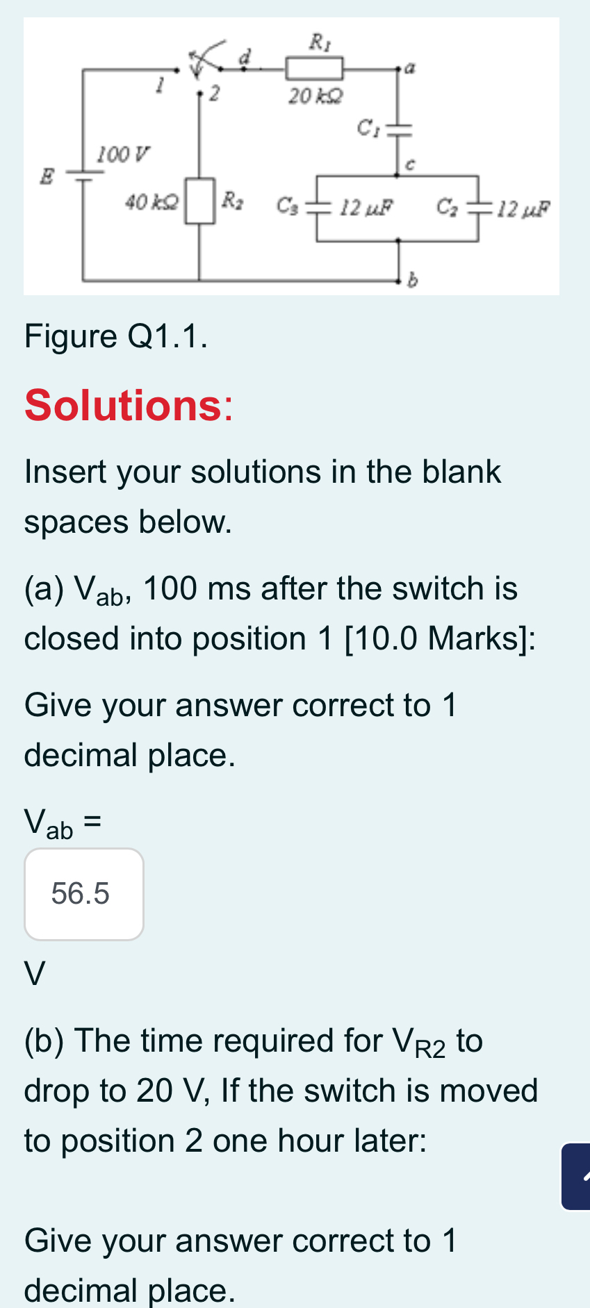 Solved Figure Q1.1.Solutions:Insert your solutions in the | Chegg.com