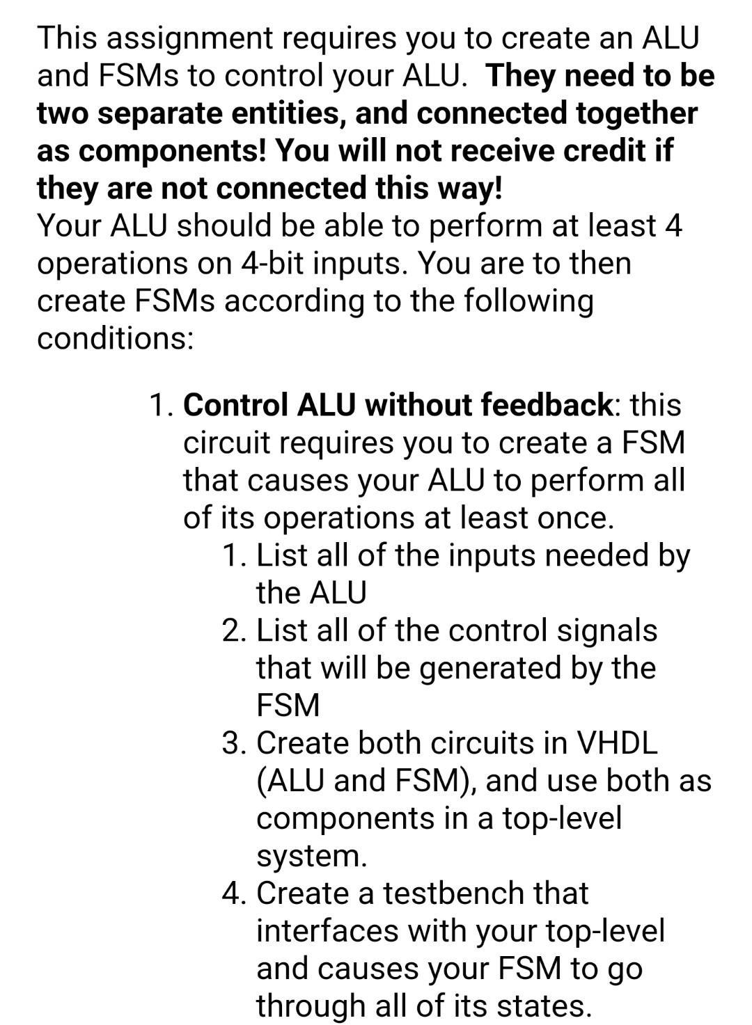 Solved This assignment requires you to create an ALU and | Chegg.com