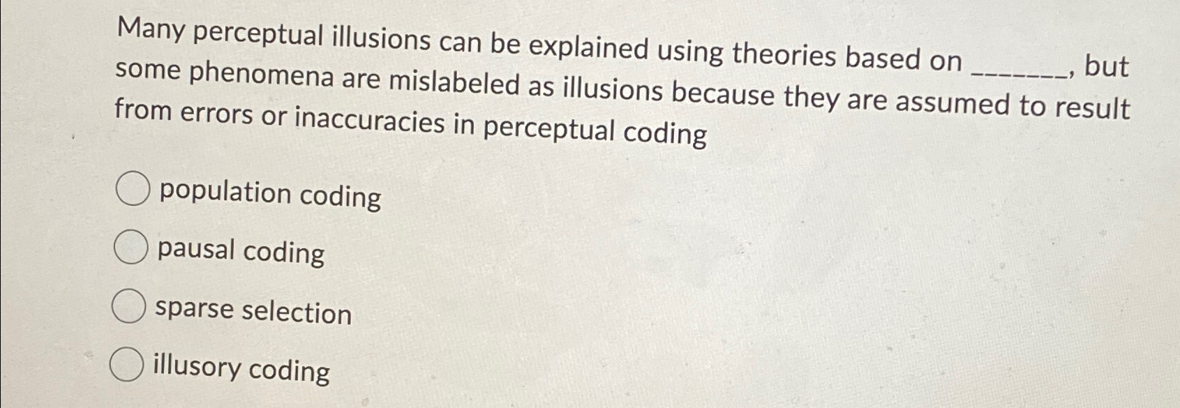Solved Many perceptual illusions can be explained using | Chegg.com