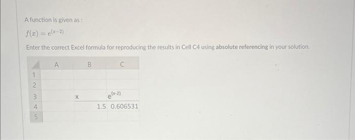 Solved Enter the correct Excel formula for cell C2 to | Chegg.com