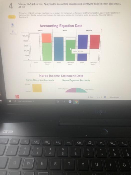 Tableau DA 1-2: Exercise, Applying the accounting | Chegg.com