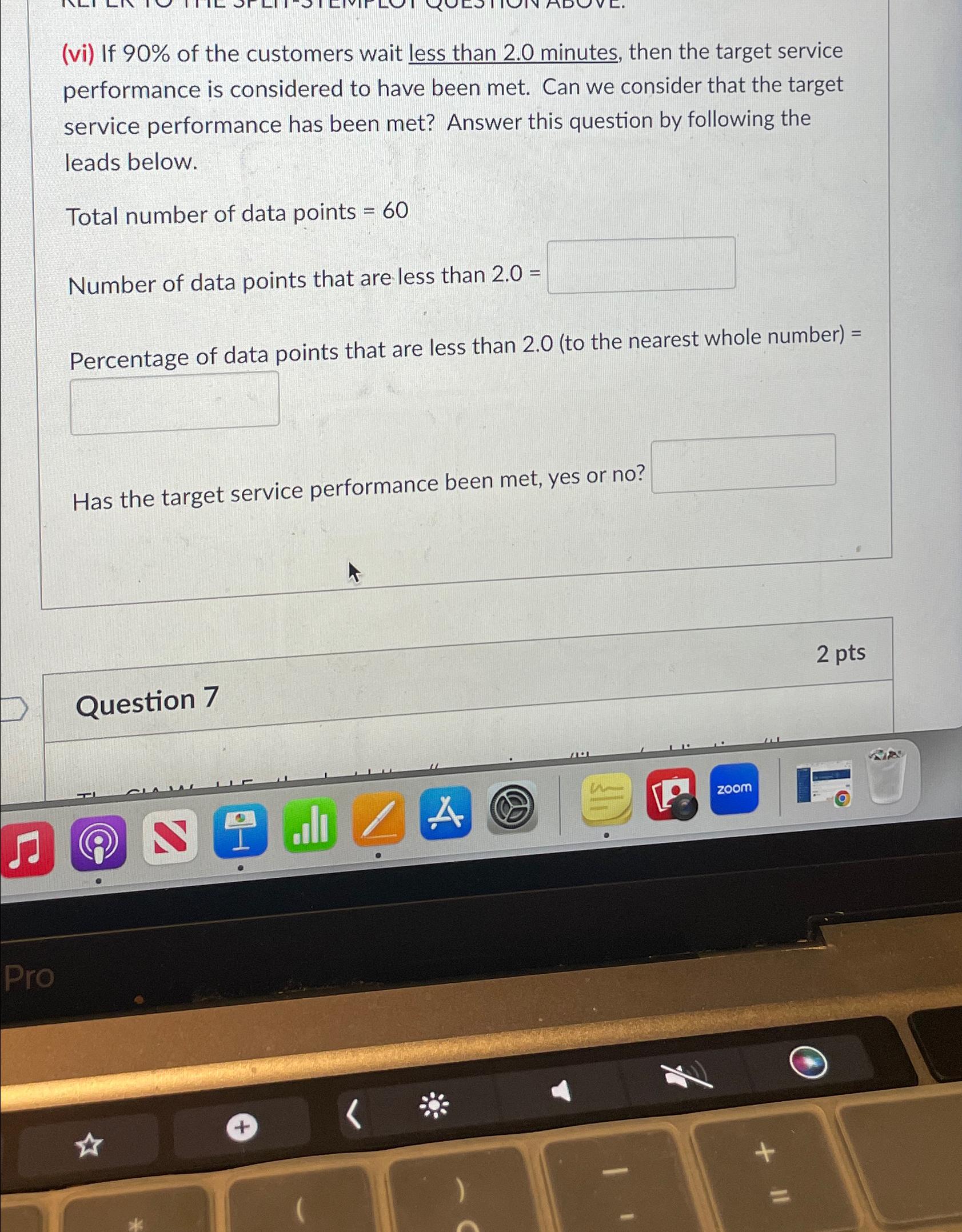 Solved (vi) ﻿If 90% ﻿of the customers wait less than 2.0 | Chegg.com