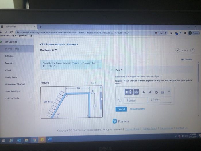 Solved Course Home € openvellum.ecollege.com/course | Chegg.com