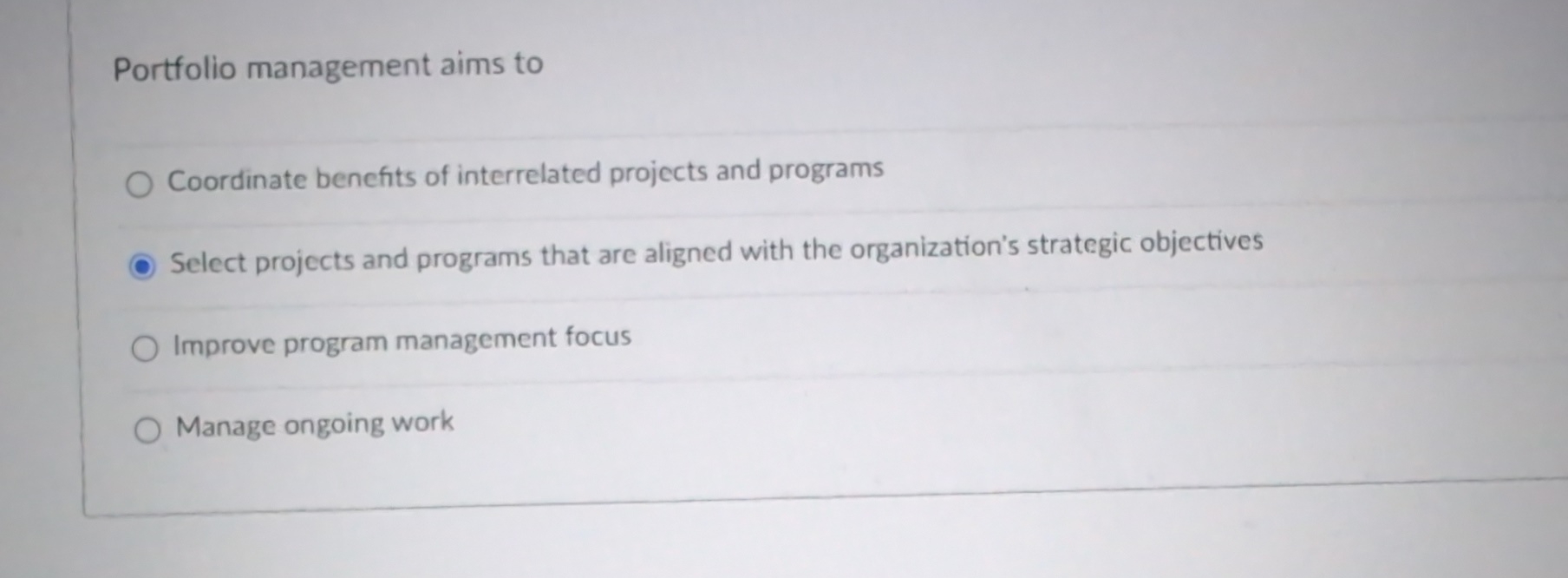 Solved Portfolio management aims toCoordinate benefits of | Chegg.com