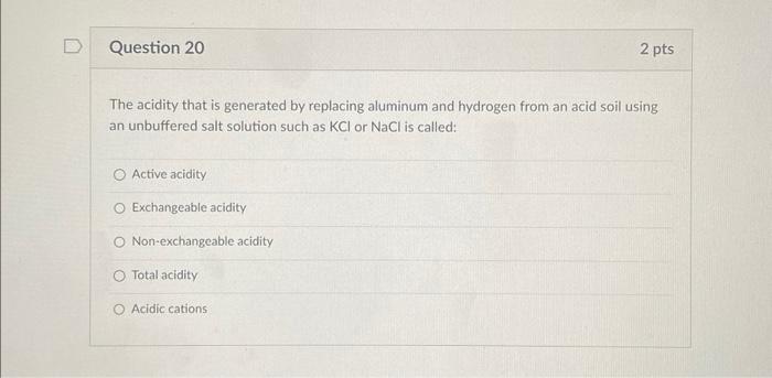 Solved The acidity that is generated by replacing aluminum | Chegg.com