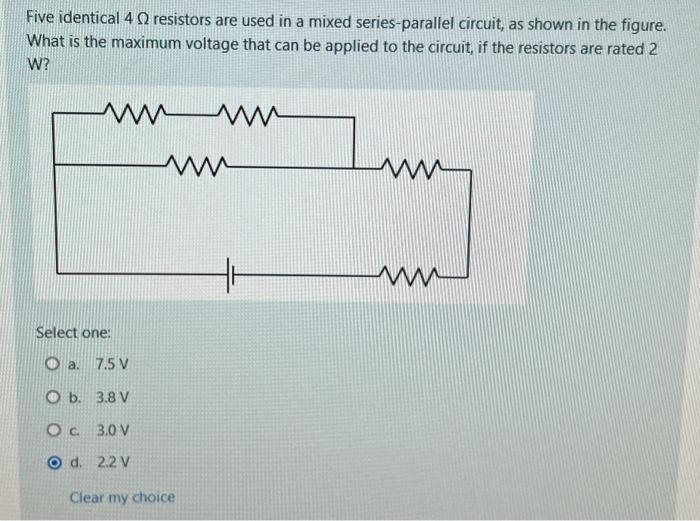Solved Five identical 4Ω resistors are used in a mixed | Chegg.com