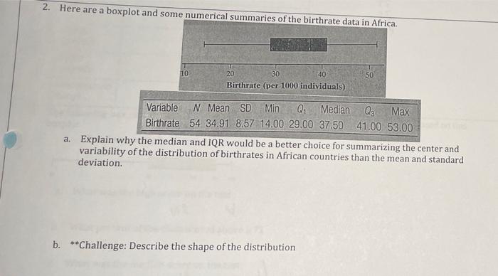 Solved Here are a boxplot and some numerical summaries of | Chegg.com