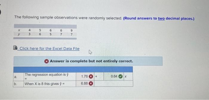 Solved The following sample observations were randomly | Chegg.com