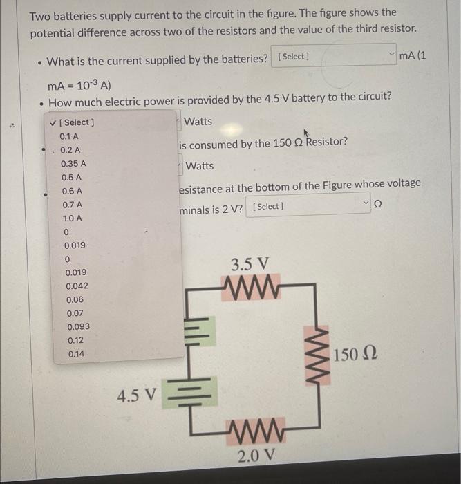 Solved Two batteries supply current to the circuit in the | Chegg.com