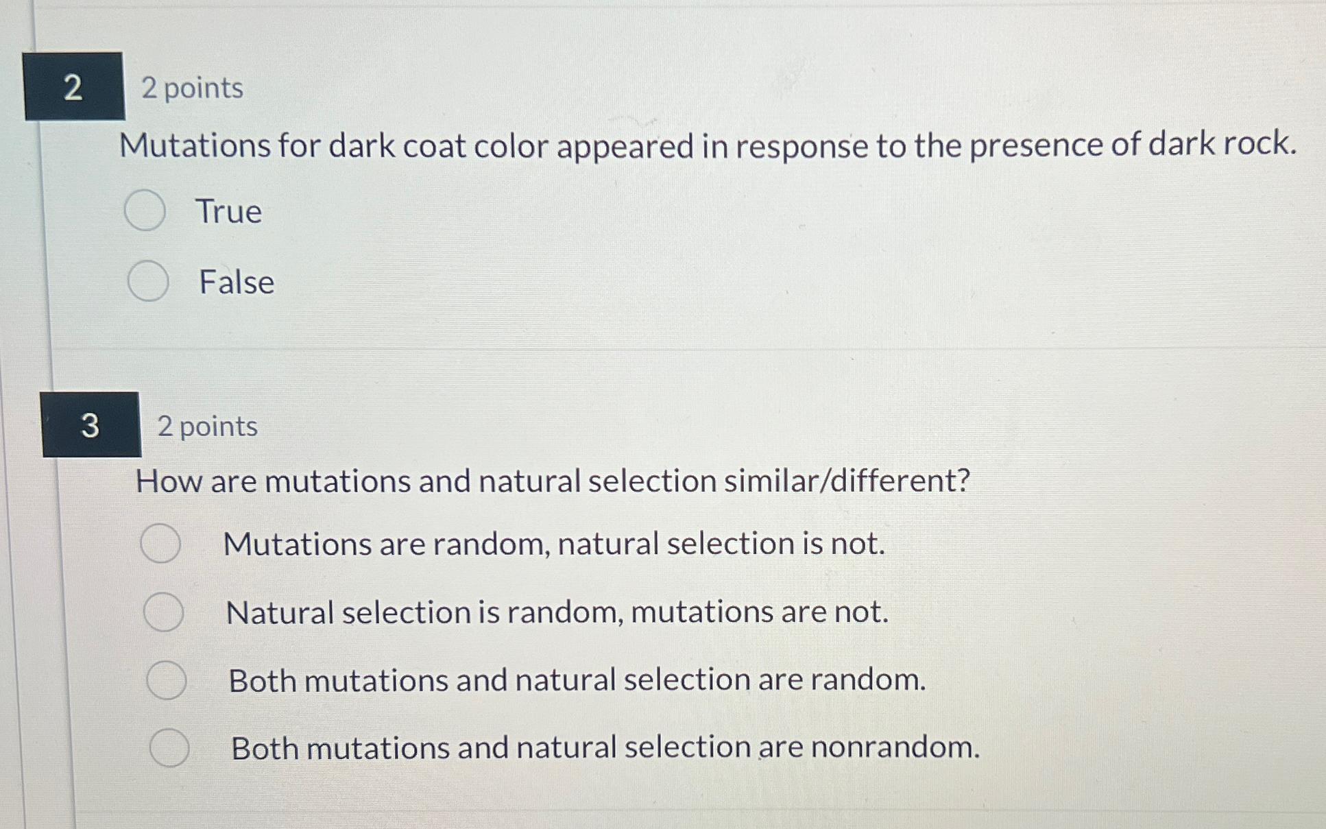 Solved 22 ﻿pointsMutations for dark coat color appeared in | Chegg.com