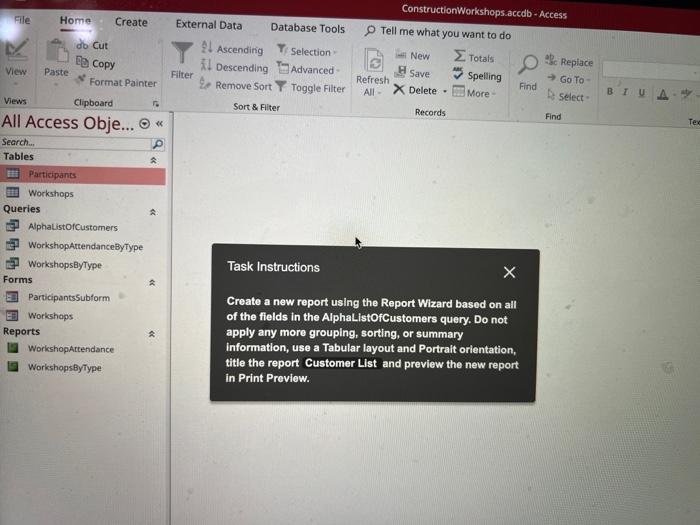 Solved Task Instructions Create A New Report Using The 