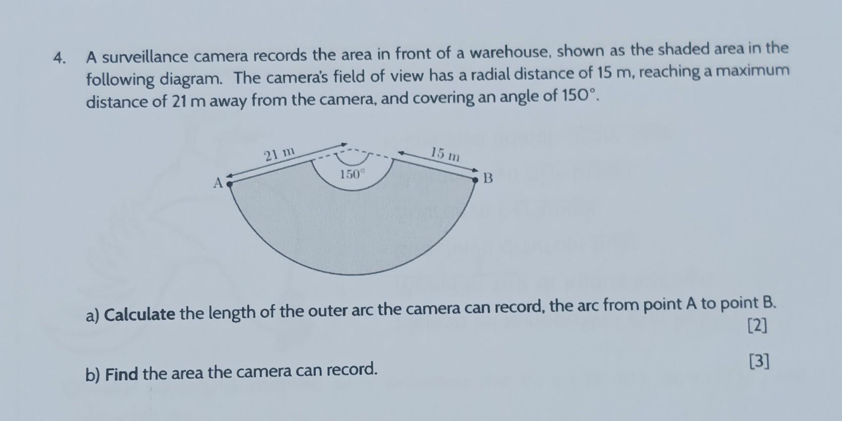 Solved A surveillance camera records the area in front of a | Chegg.com