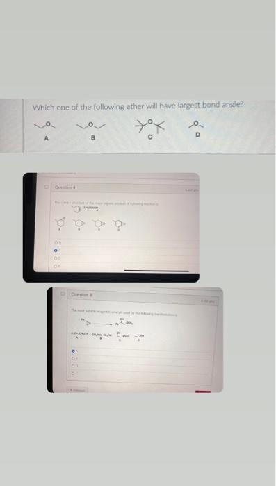 Solved Which one of the following ether will have largest | Chegg.com
