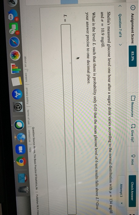 Solved Assignment Score: 83.39 Resources [ Give Up? Hint | Chegg.com
