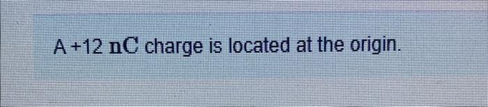 Solved A+12nC charge is located at the origin.What is the | Chegg.com