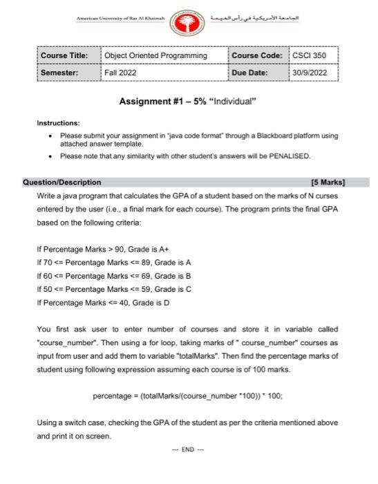 Assignment #1−5% "Individual" Instructions: - Please | Chegg.com