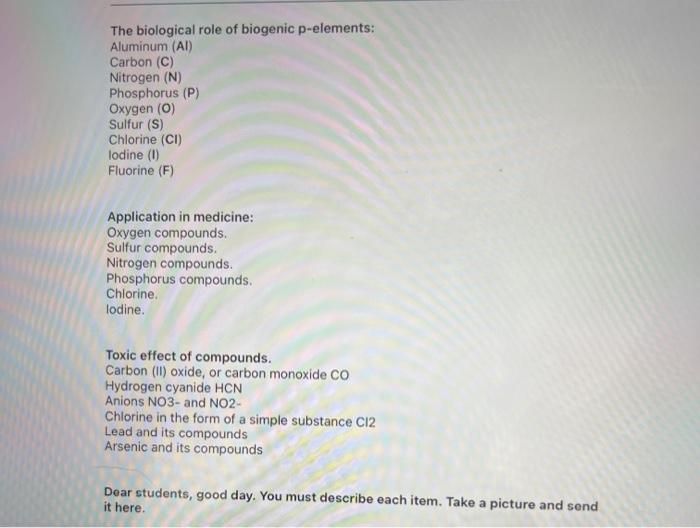 Solved The biological role of biogenic p-elements: Aluminum | Chegg.com