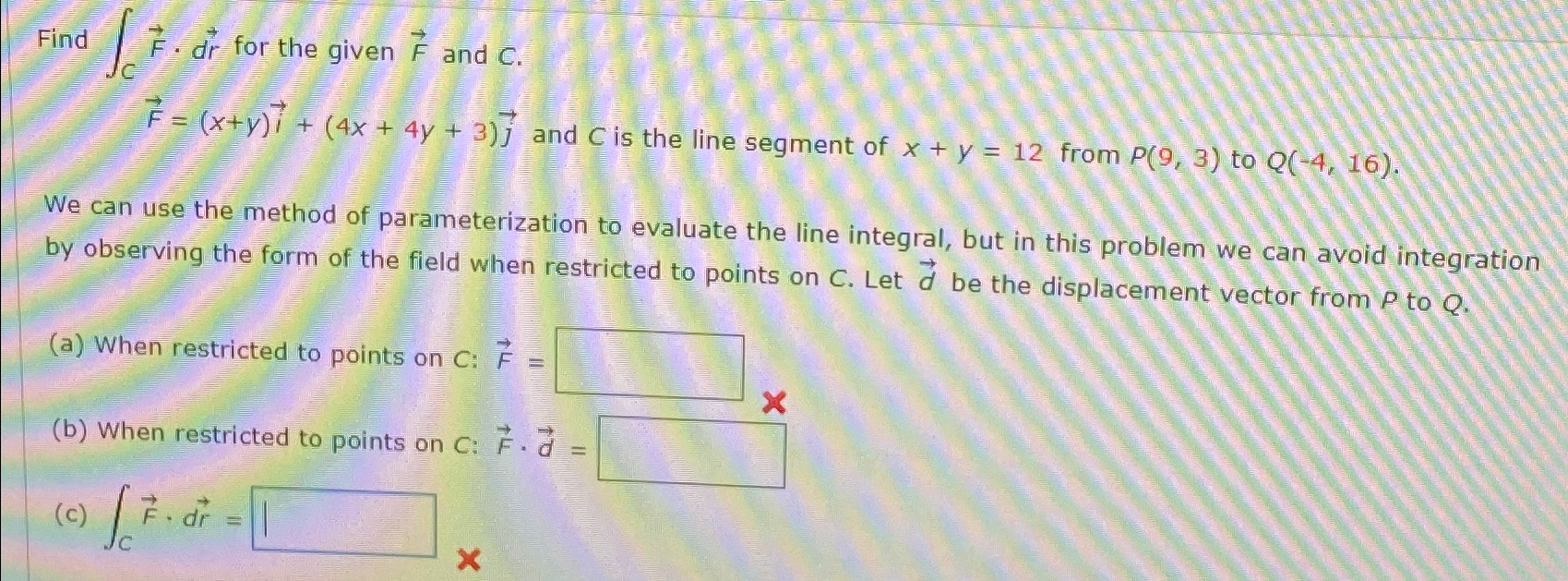 Solved Find ∫C﻿vec(F)*dvec(r) ﻿for the given vec(F) ﻿and | Chegg.com