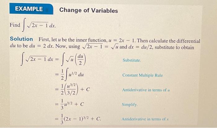 Solved Find the indefinite integral by the method shown in | Chegg.com
